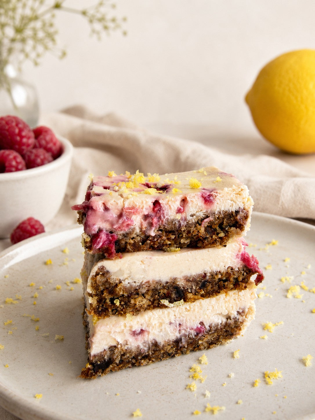 Lemon Raspberry Cheesecake Bars with Date Pecan Crust – Bloom Nutrition ...